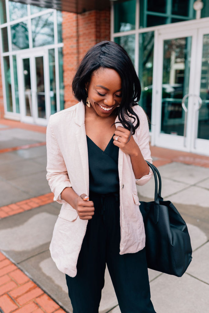 Day to Night Outfit Idea | Black Jumpsuit For Work - GoodTomiCha